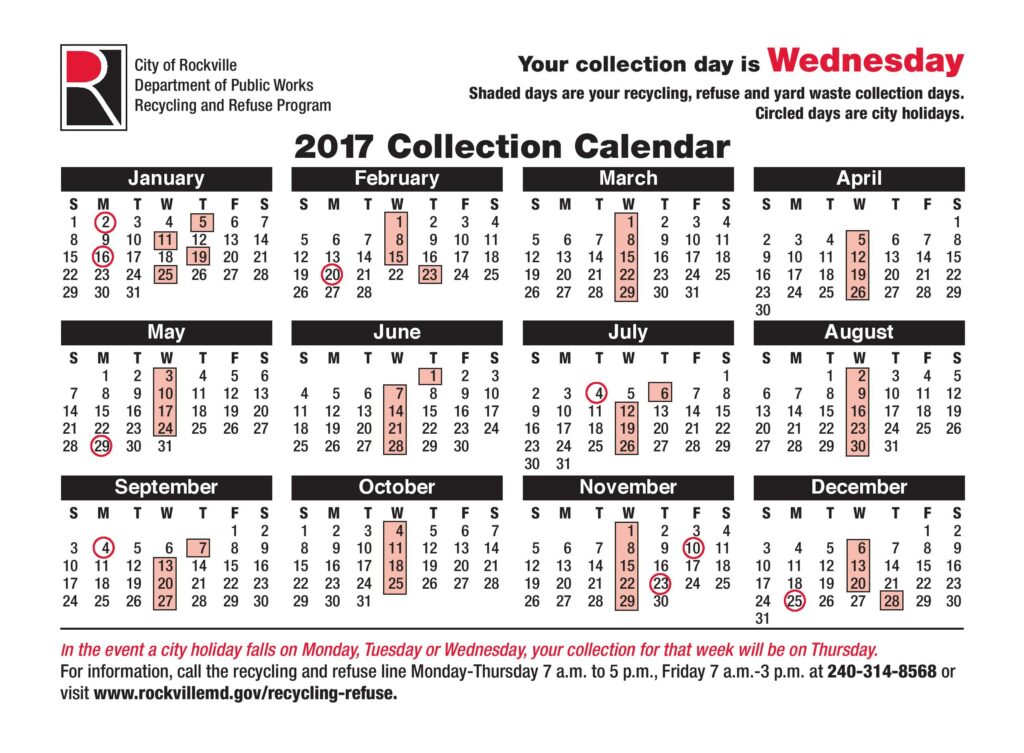Trash and Recycling Collection Schedule in Rockville, Maryland - Eagle ...